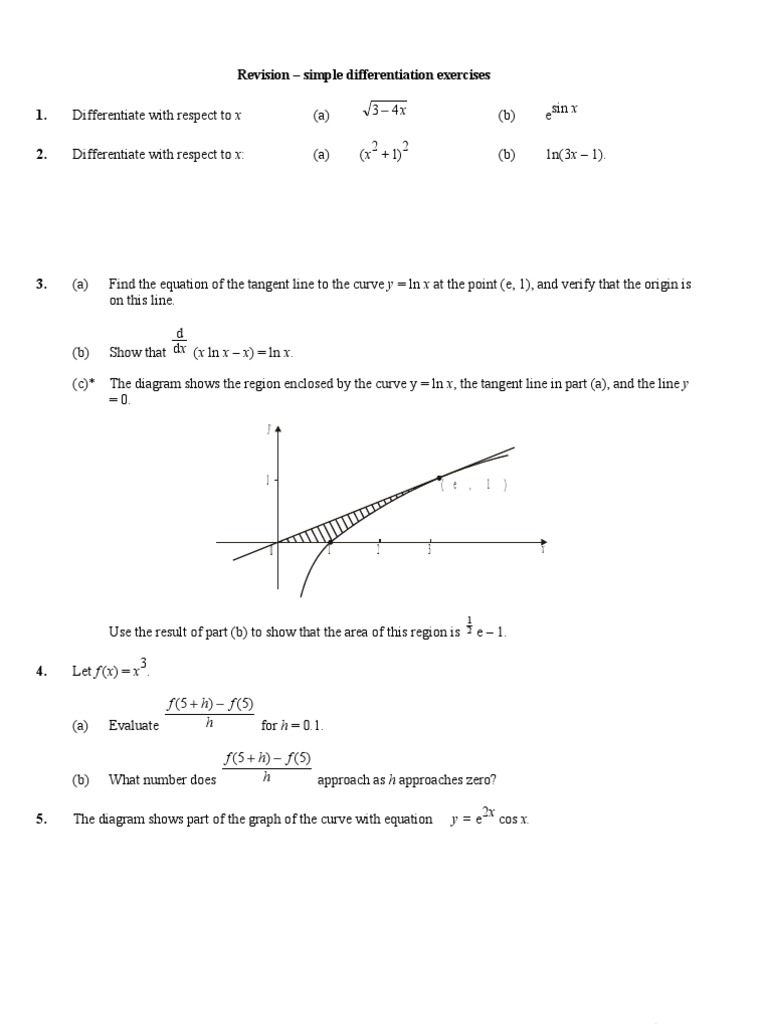 Math IB Revision Differentiation Basics | PDF | Tangent | Function ...