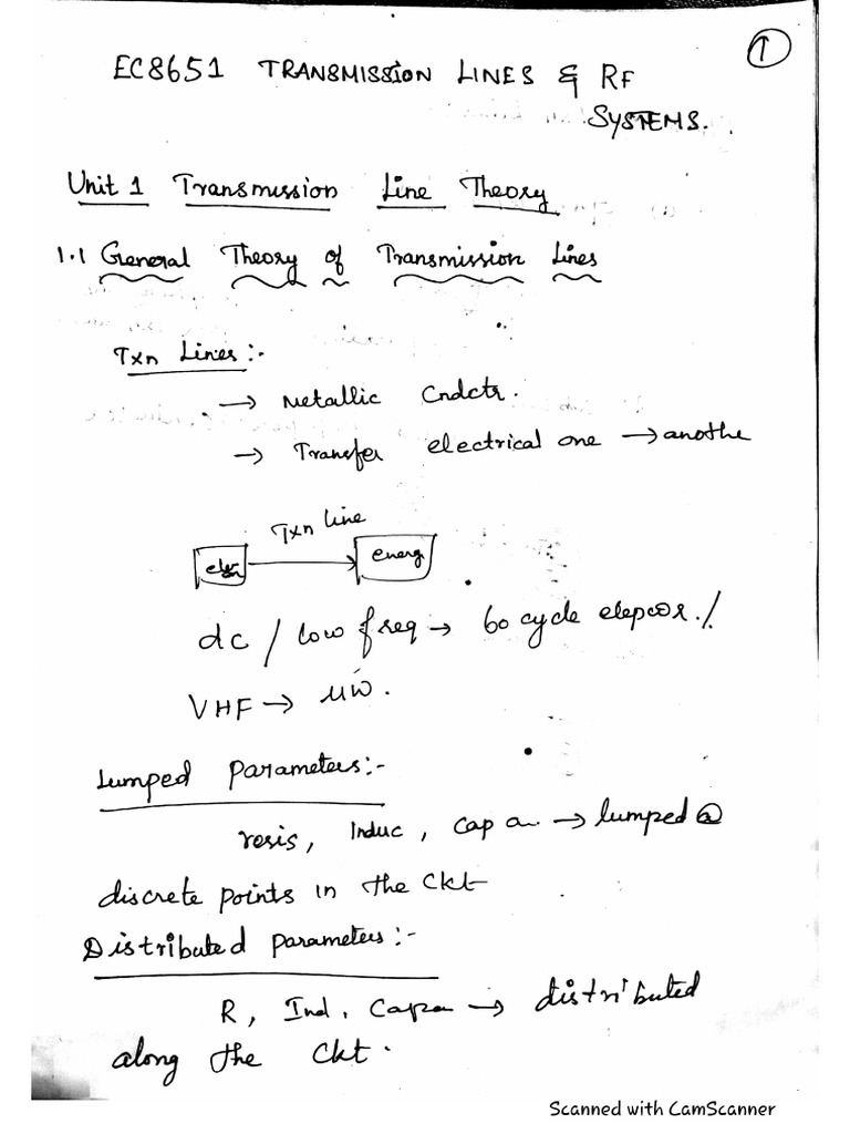 TLRF Unit 1 Transmission Lines and RF Systems | PDF