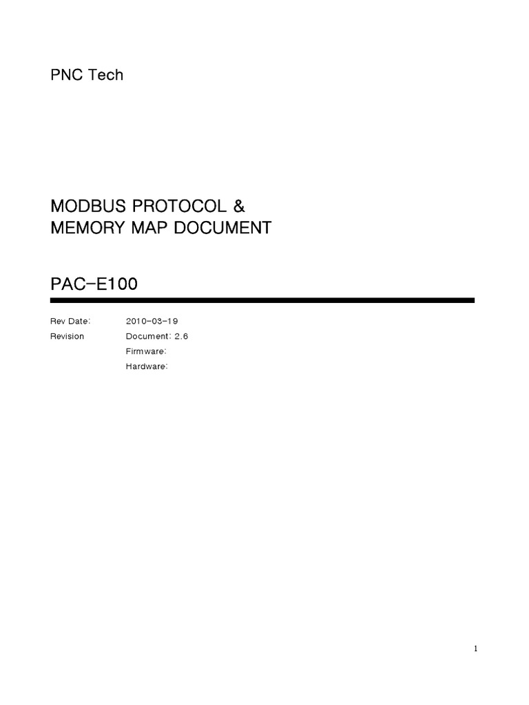 Pac-E100 Modbus Map 2 | PDF | Computer Engineering | Computing