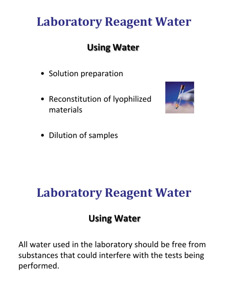 2-Laboratory Reagent Water | PDF | Purified Water | Water Purification