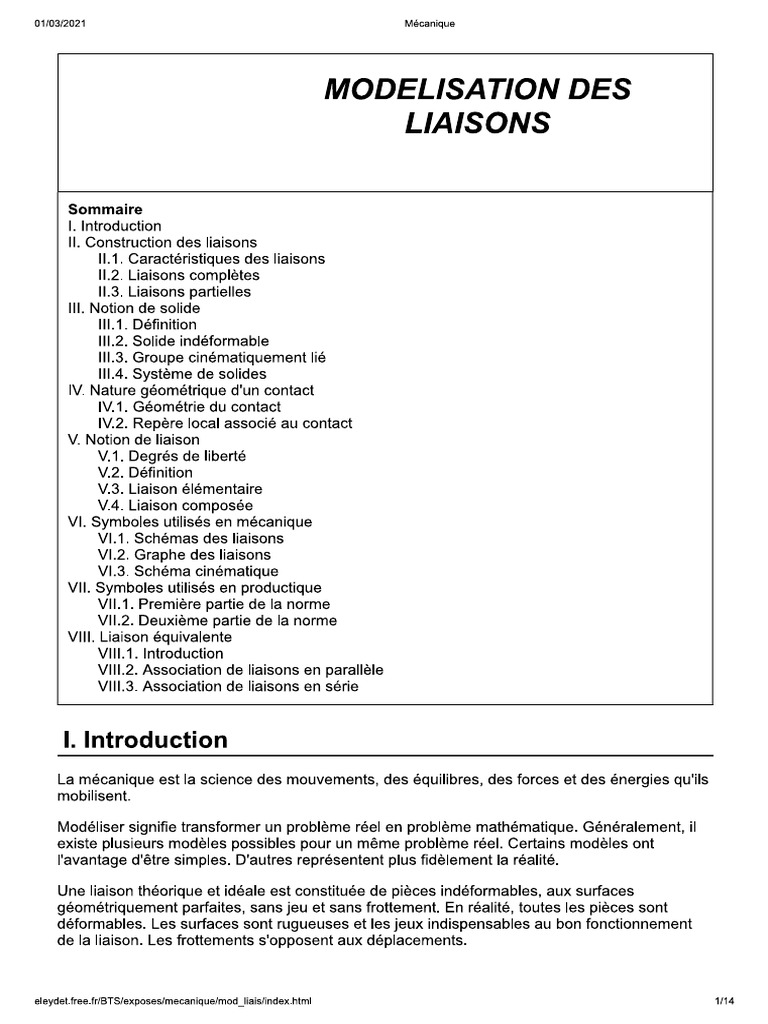 Modelisation Des Liaisons | PDF