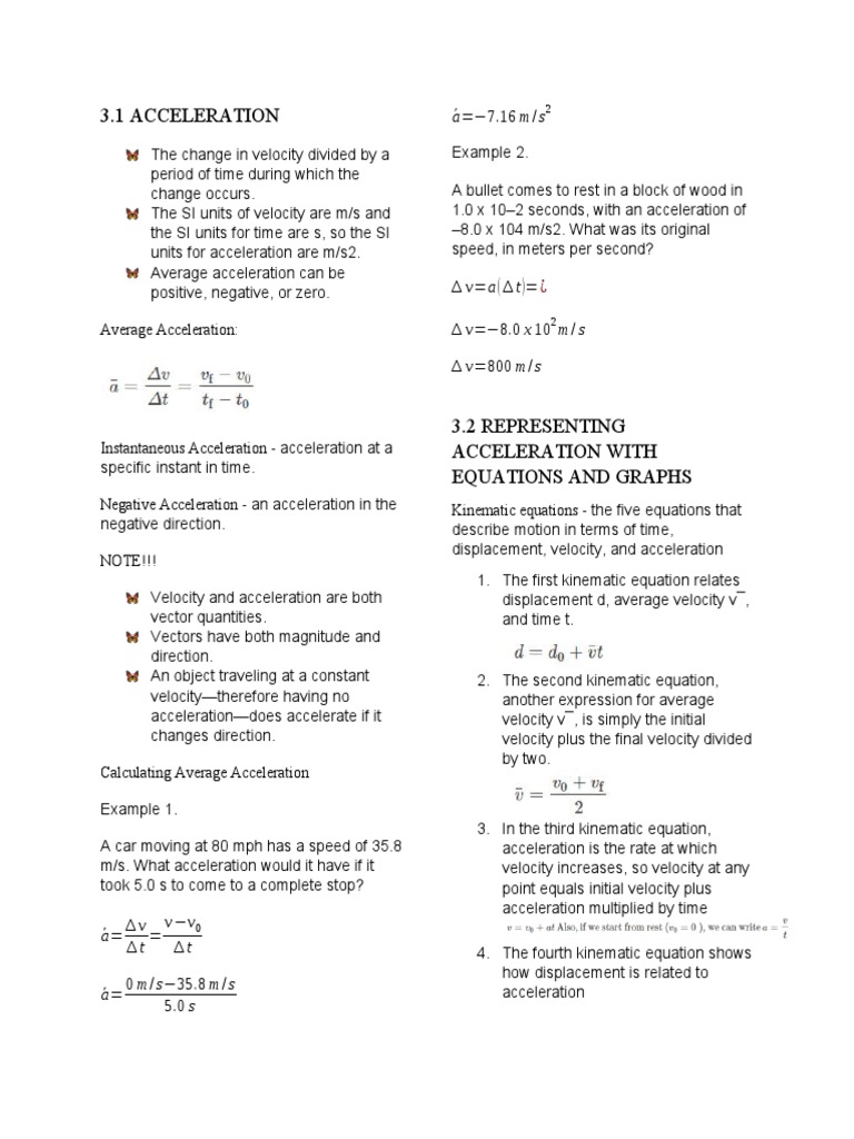 Acceleration | PDF | Velocity | Acceleration