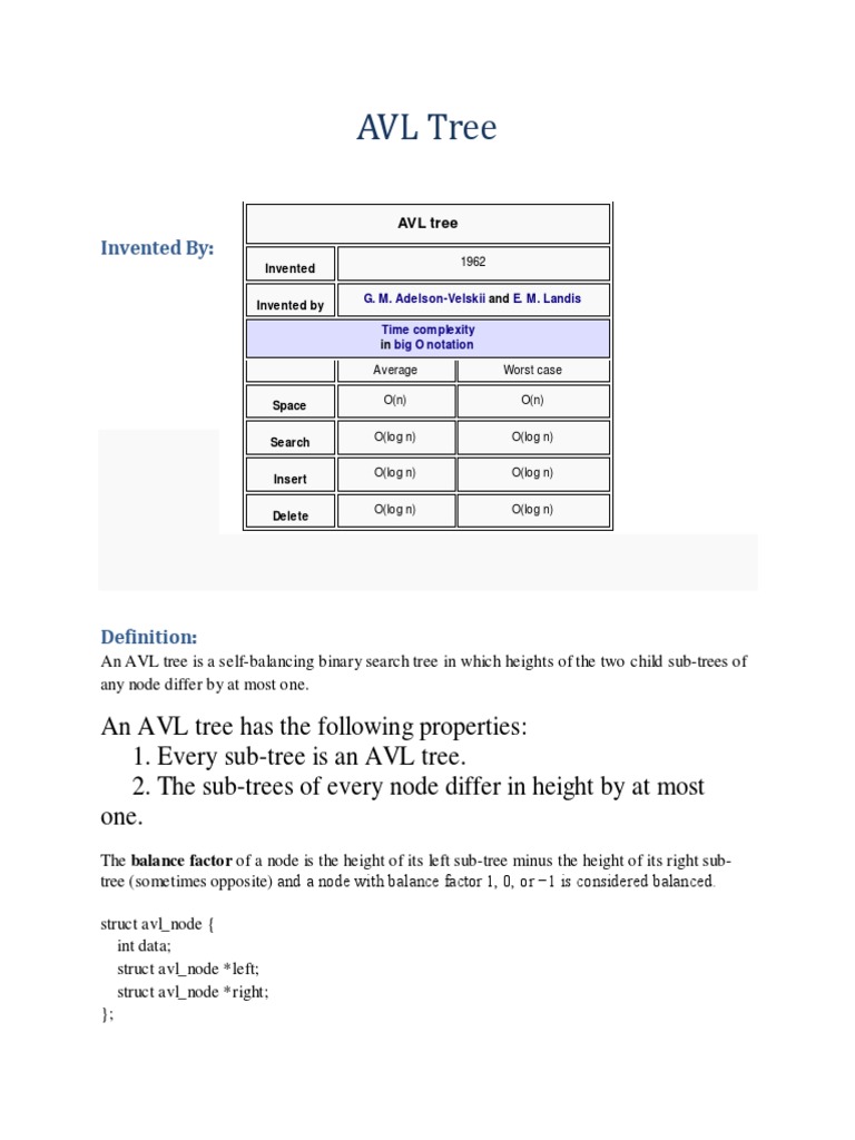AVL Tree | PDF | Algorithms And Data Structures | Computer Data