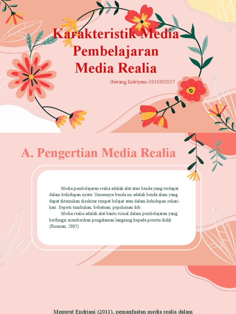 Karakteristik Media Pembelajaran Realia | PDF