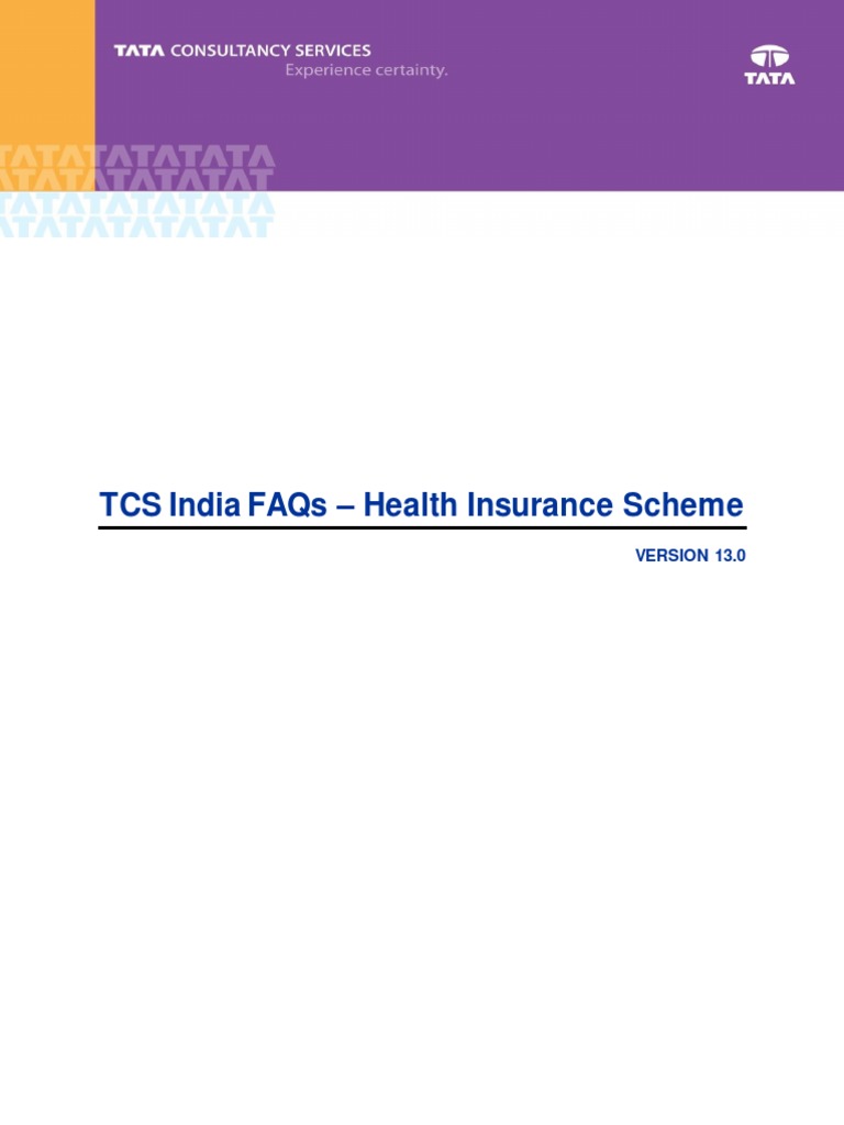 TCS India FAQs - Health Insurance Scheme | PDF | Identity Document ...