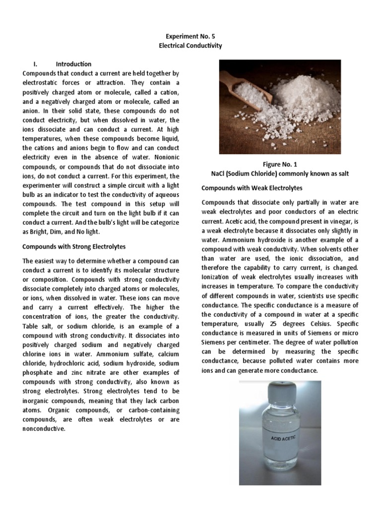 Electrical Conductivity Laboratory Report | PDF | Electrolyte ...