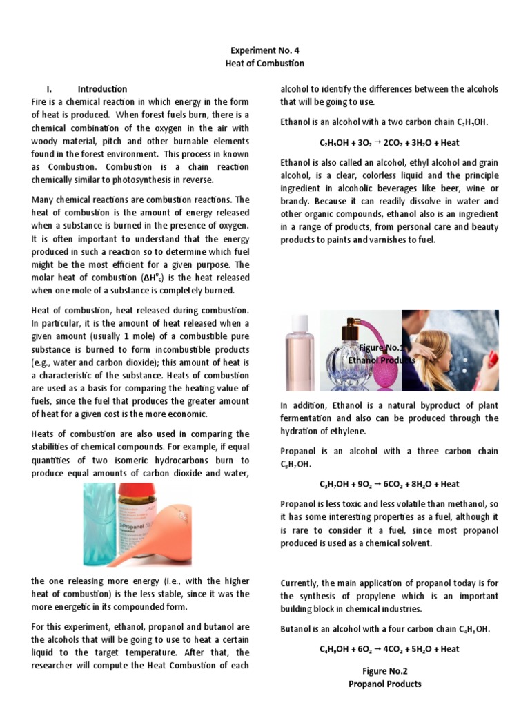 Heat Of Combustion Lab