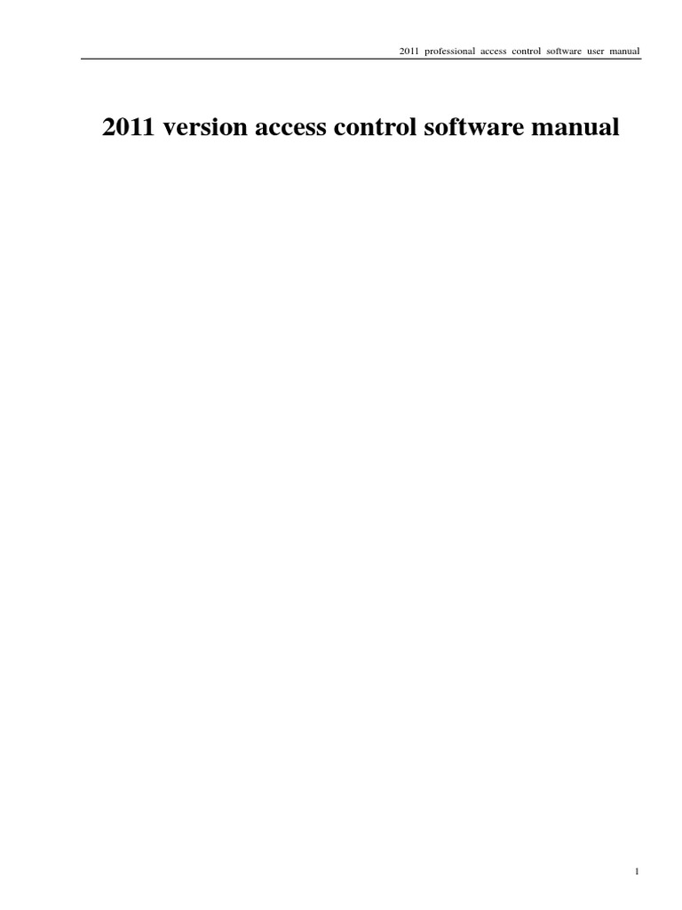 2011 Access Control Software User Manual1 | PDF | Access Control | Databases