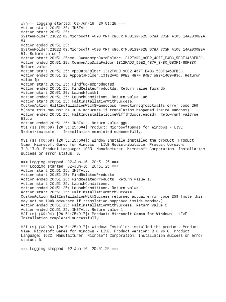 GFWLIVESetup Log Verbose | PDF | Ibm Pc Compatibles | Microsoft Windows