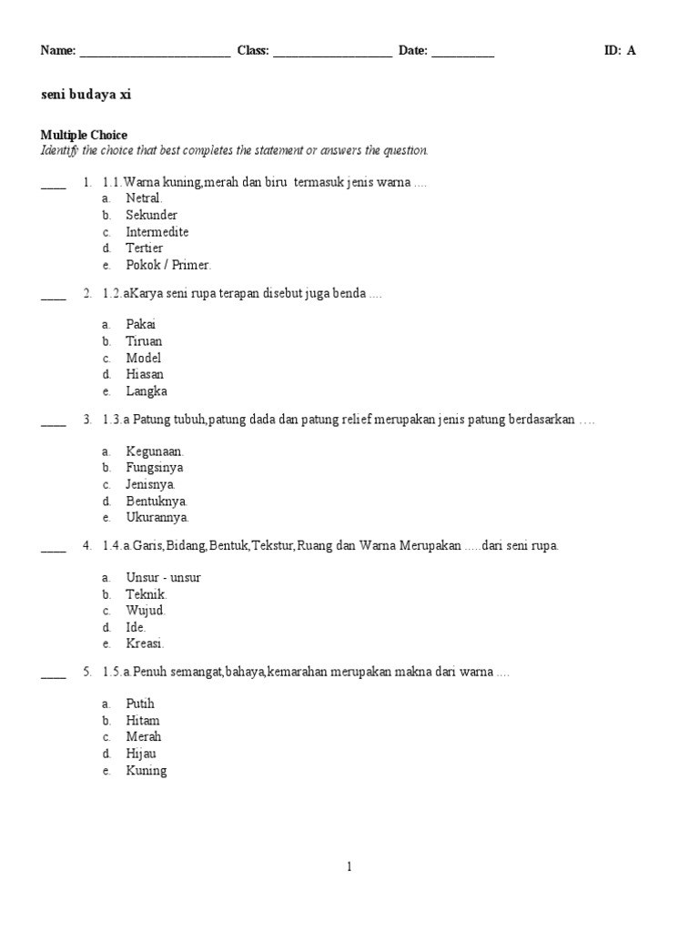 ExamView - Soal Untuk Siswa A | PDF