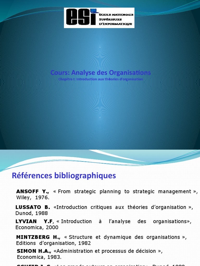 Chapitre Premier Complet Cours Orga 1cs Theorie Des Organisations | PDF | Motivation | Motivant