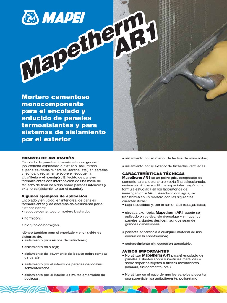 457 Mapetherm-Ar1 Es | PDF | Aislamiento térmico | Hormigón