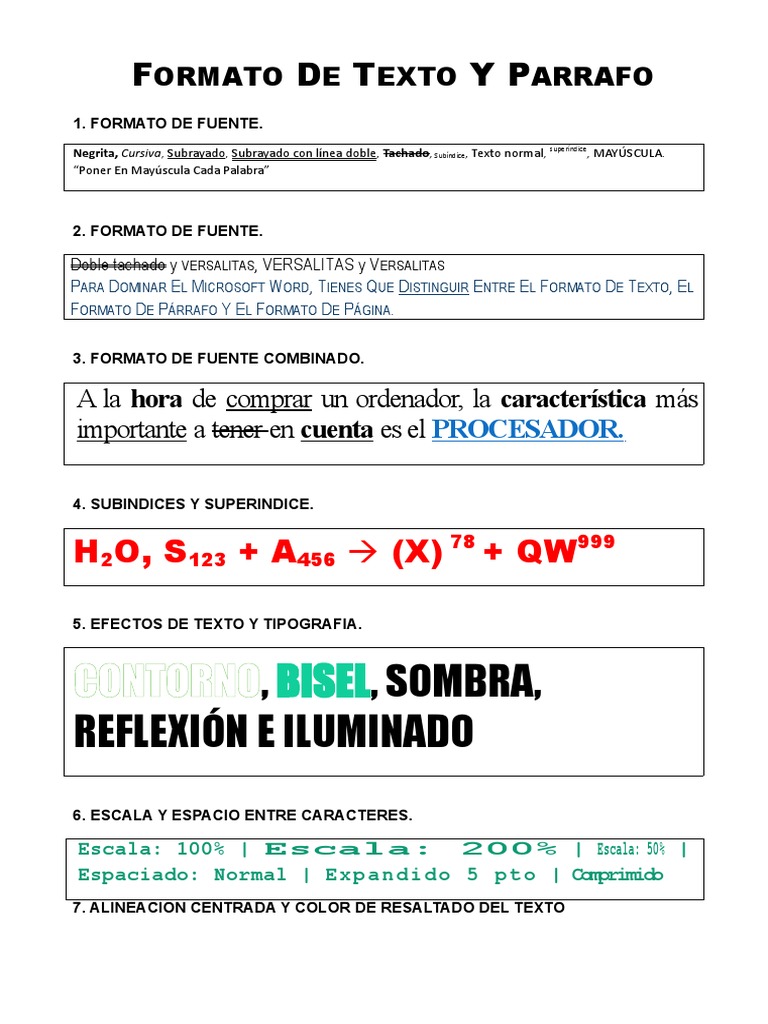 Formato de Texto Y Parrafo | PDF | Microsoft Word | Microsoft