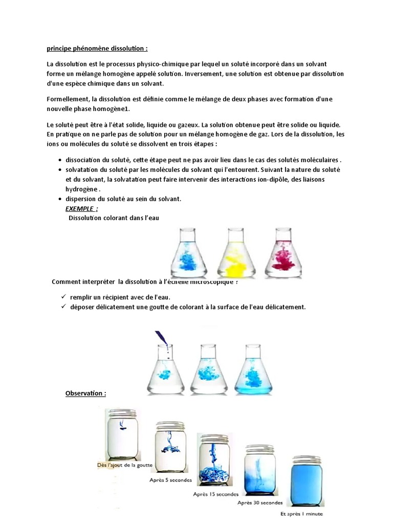 Principe de la dissolution en chimie | PDF