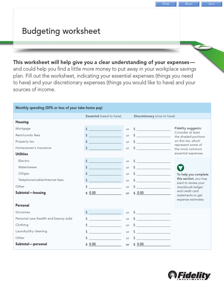 Budgeting Worksheet: This Worksheet Will Help Give You A Clear ...
