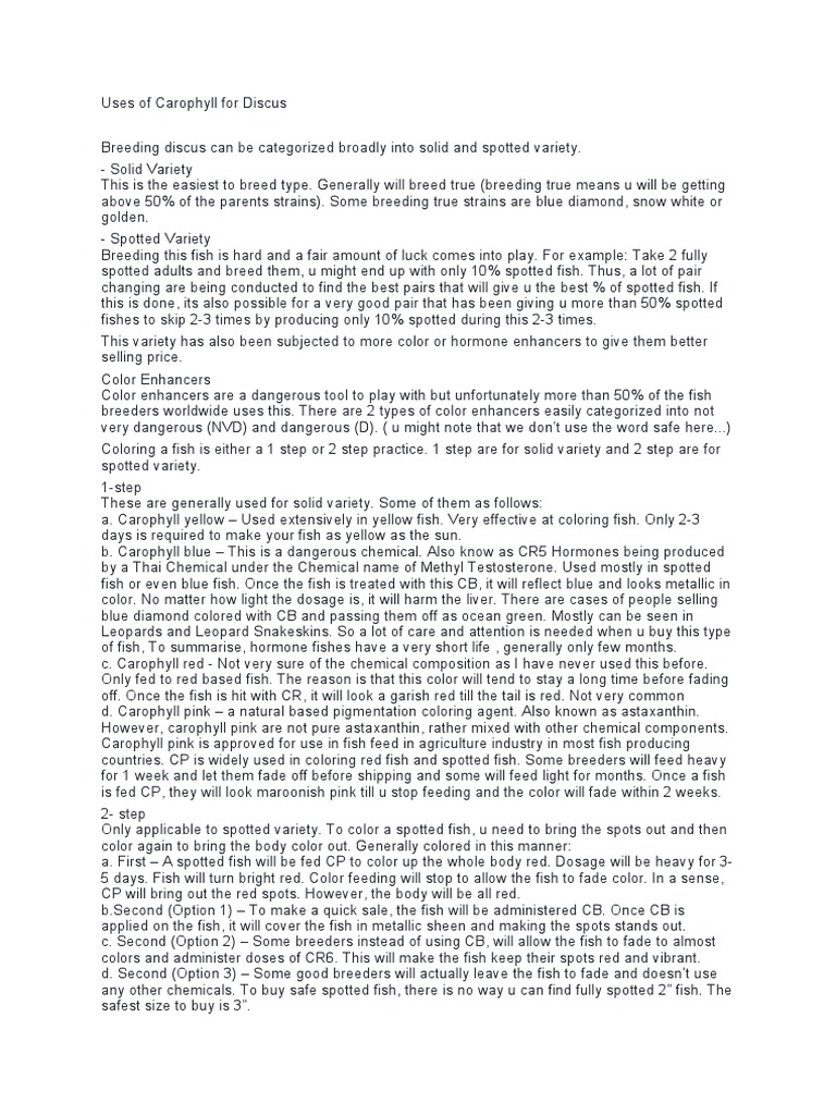 Uses of Carophyll For Discus | PDF | Dose (Biochemistry) | Chemistry