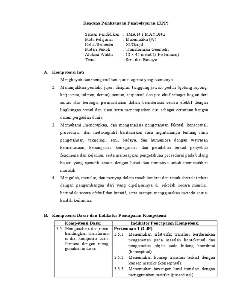 RPP.4 (MTK Wajib) | PDF