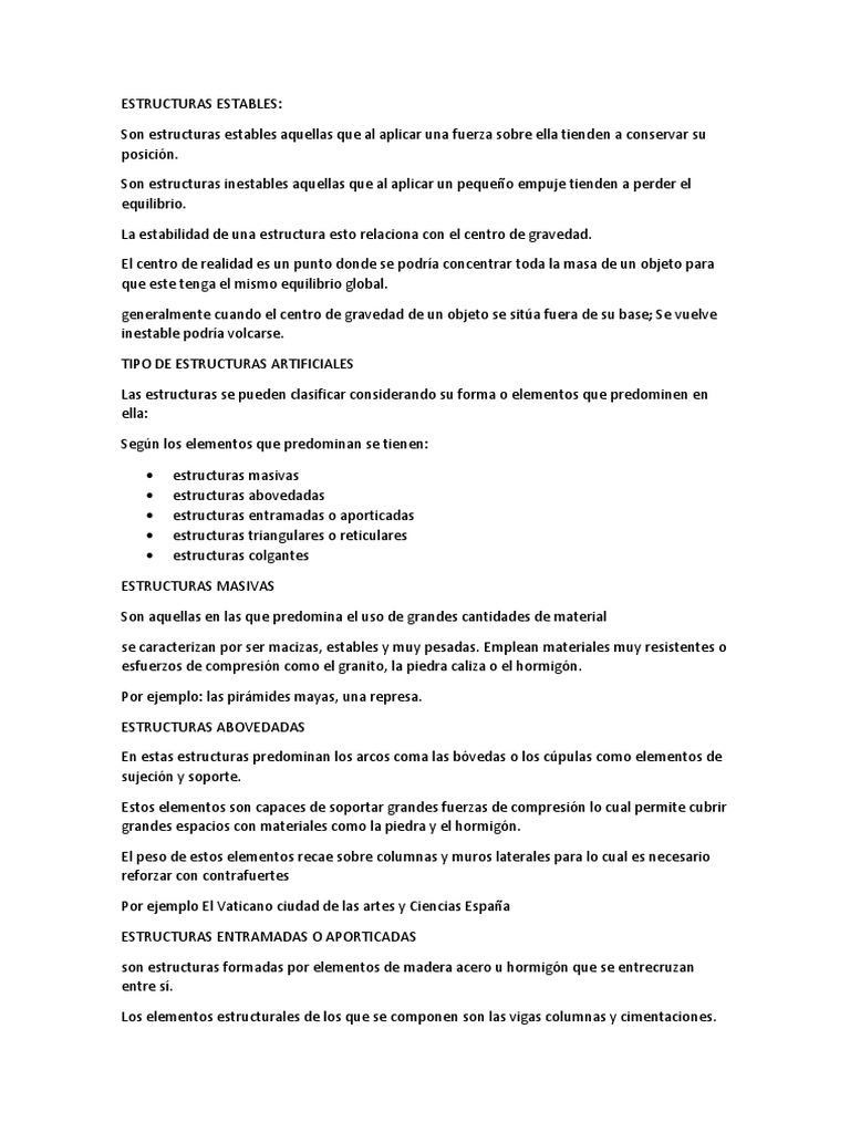 Estructuras Estables | PDF | Bóveda (Arquitectura) | Braguero