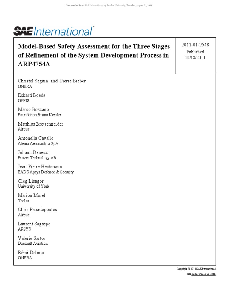 Model-Based Safety Assessment For The Three Stages of Refinement of The ...