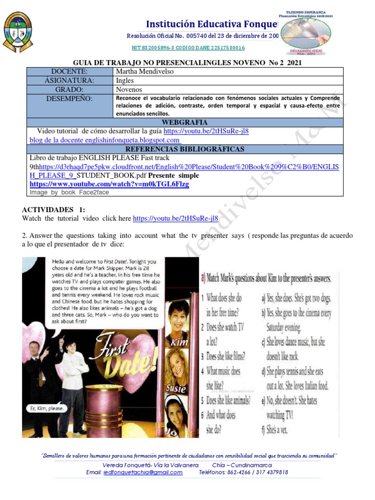 Guia Ingles 2 Grado Noveno Pdf