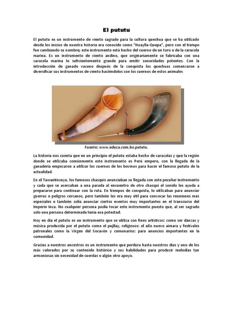 Significado y uso del pututu andino | PDF