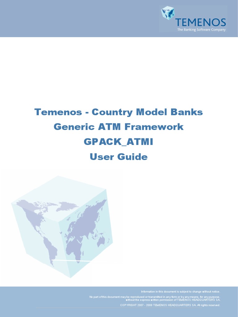 Temenos - Country Model Banks Generic ATM Framework Gpack - Atmi User ...