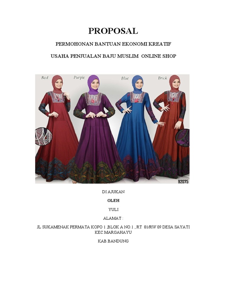 PROPOSAL Baju Muslim | PDF