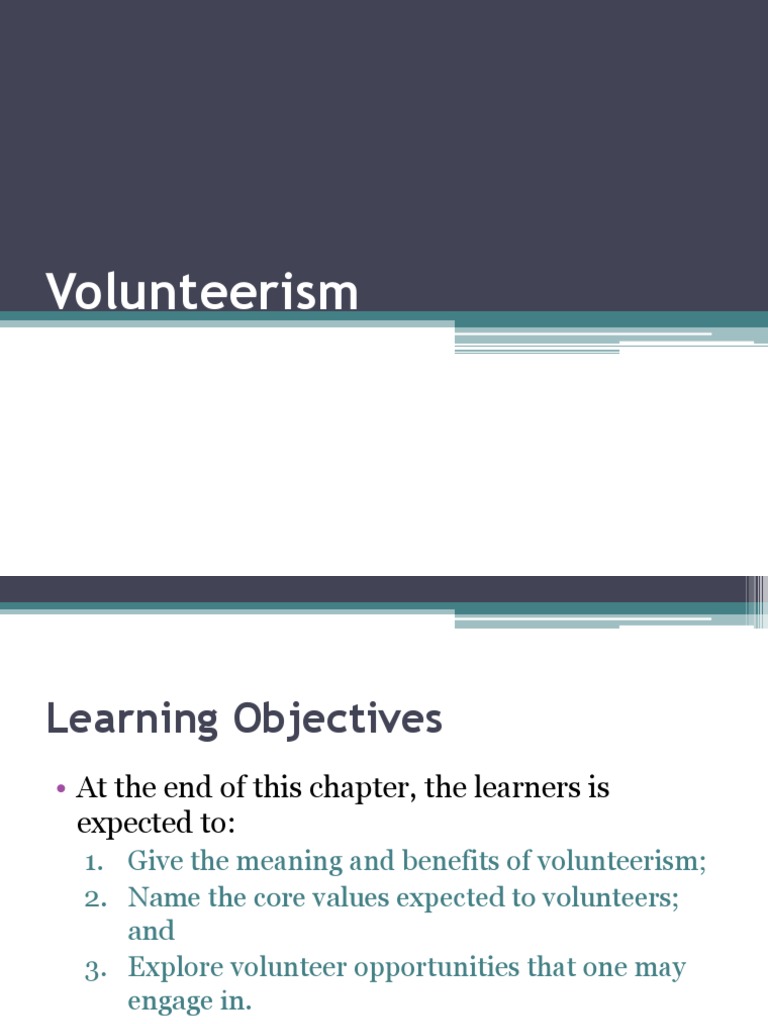 NSTP 2 - Lesson 1 - Volunteerism | PDF | Volunteering | Community