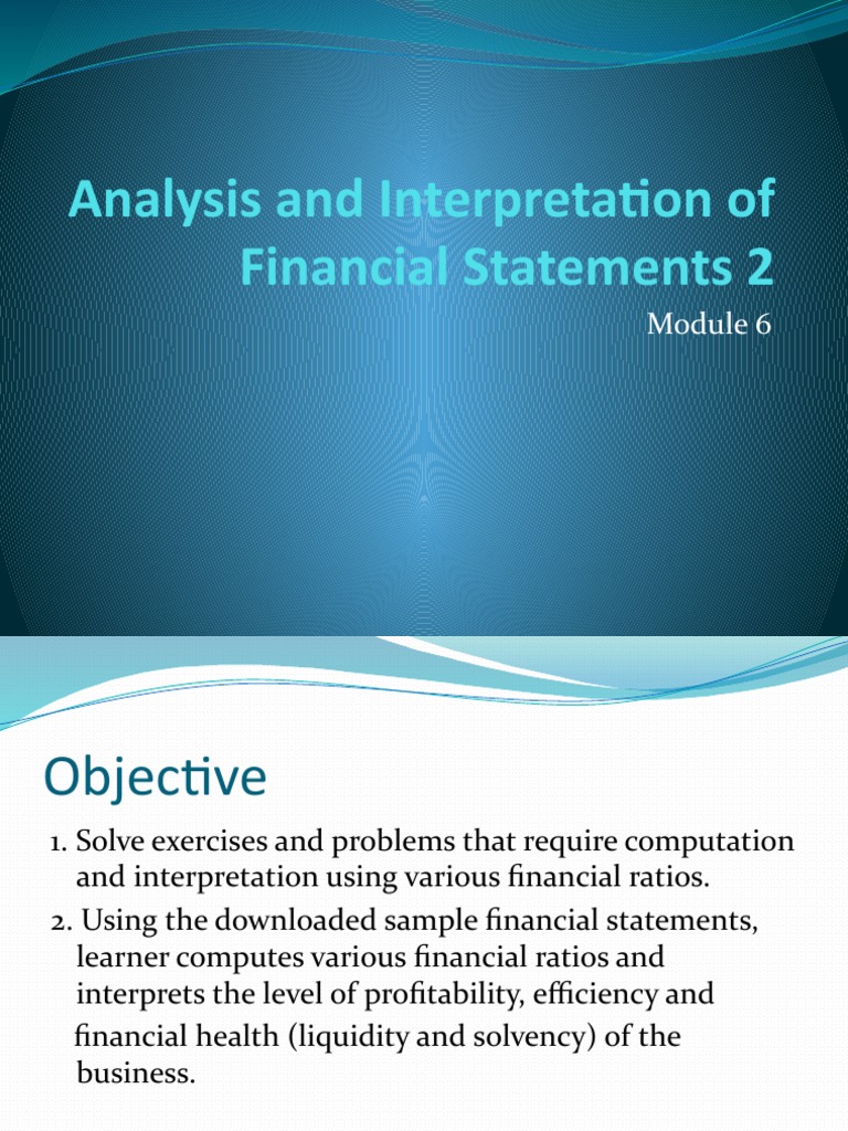 Analysis and Interpretation of Financial Statements 2 | PDF | Equity ...