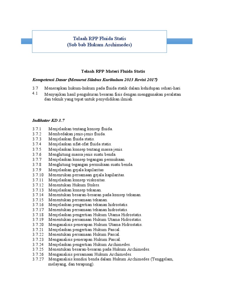 Telaah RPP Archimedes Nanda | PDF