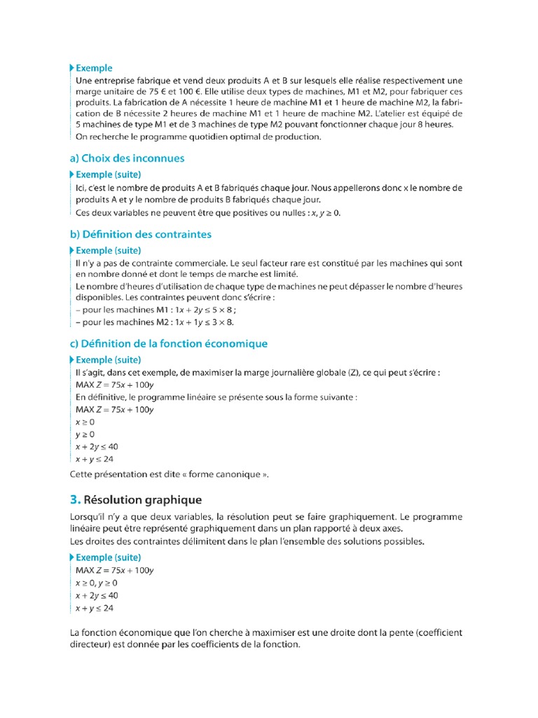 Exemple Programmation Lineaire | PDF