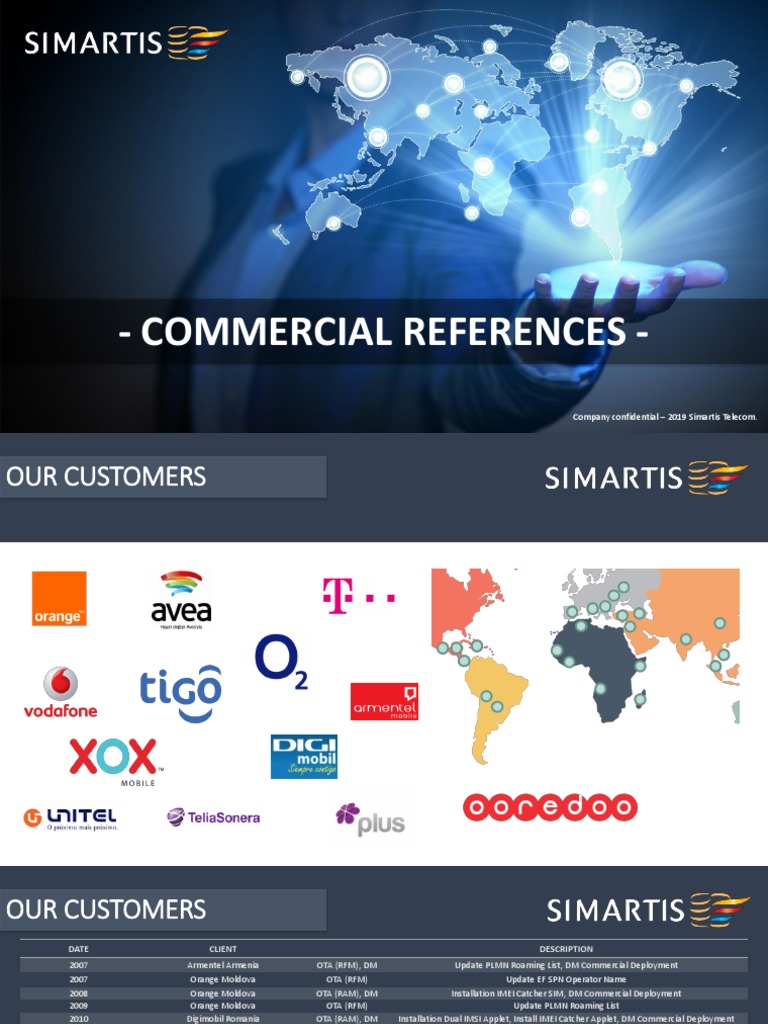 Commercial References - : Company Confidential - 2019 Simartis Telecom ...