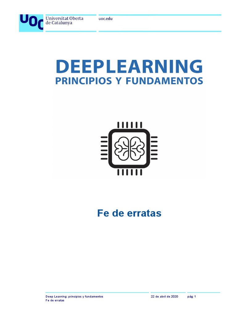 Libro Deep Learning - Fe de Erratas | PDF | Matemáticas Aplicadas ...