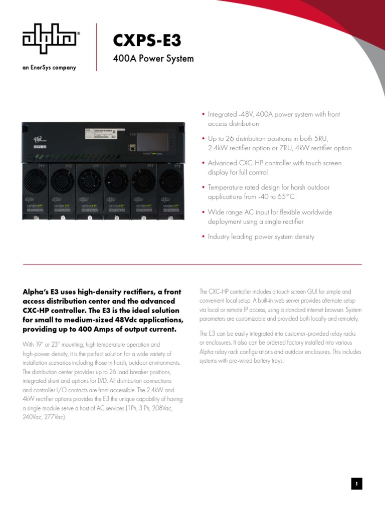 Cxps-E3: 400A Power System | PDF | Rectifier | Electrical Components