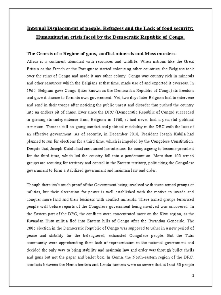 Crisis in DRC: Displacement and Food Insecurity | PDF | Democratic ...