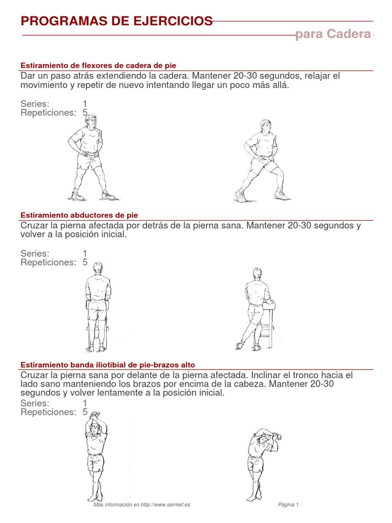 Ejercicios de Cadera | PDF | Pie | Rodilla
