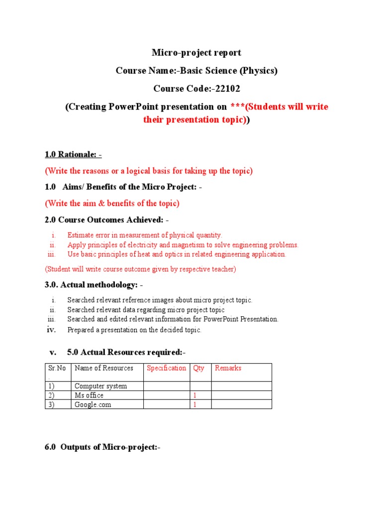 Physics Micro-Project Report | PDF