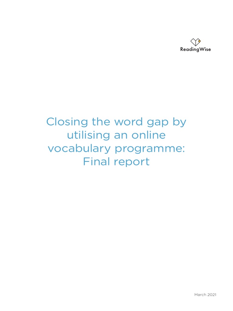 Closing The Word Gap by Utlising An Online Vocabulary Programme Final ...