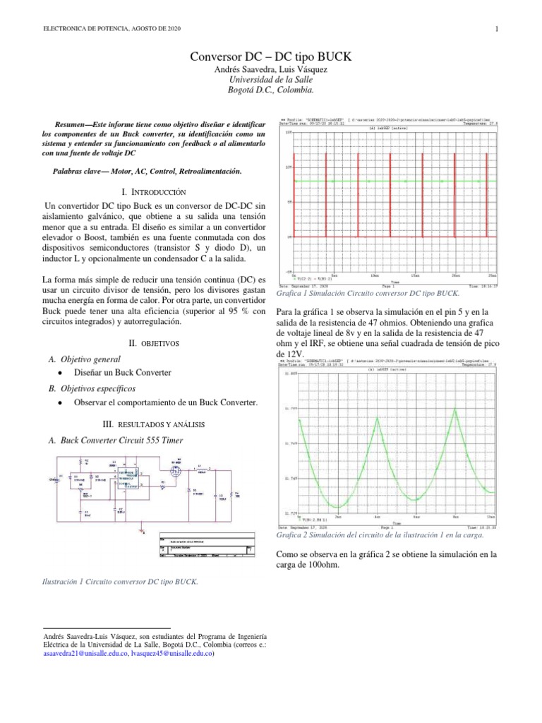Conversor DC DC Tipo BUCK | PDF | Electromagnetismo | Electricidad