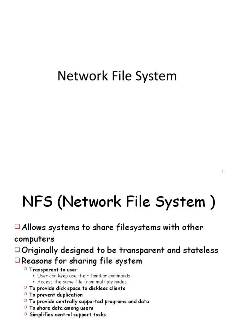 Network File System | PDF | File System | Network Protocols