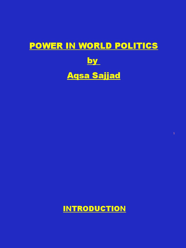 Power in World Politics | PDF | Power (Social And Political) | Institution