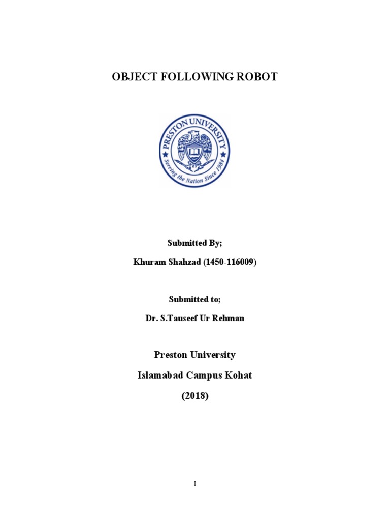 Object Following Robot | PDF | Electric Motor | Robotics