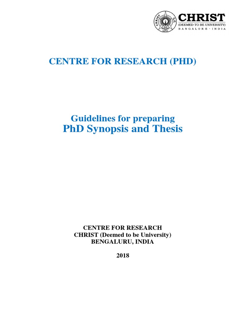 PHD Synopsis and Thesis Guidelines | PDF | Thesis | Paragraph