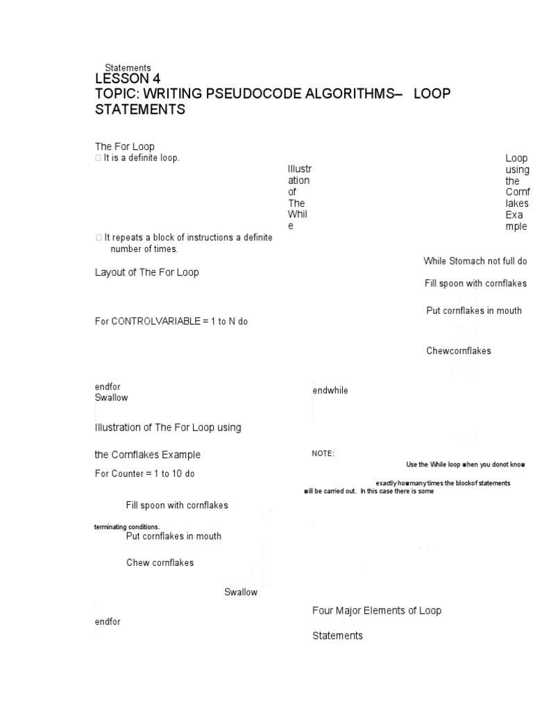 Loop Statements Handout | PDF | Control Flow | Applied Mathematics