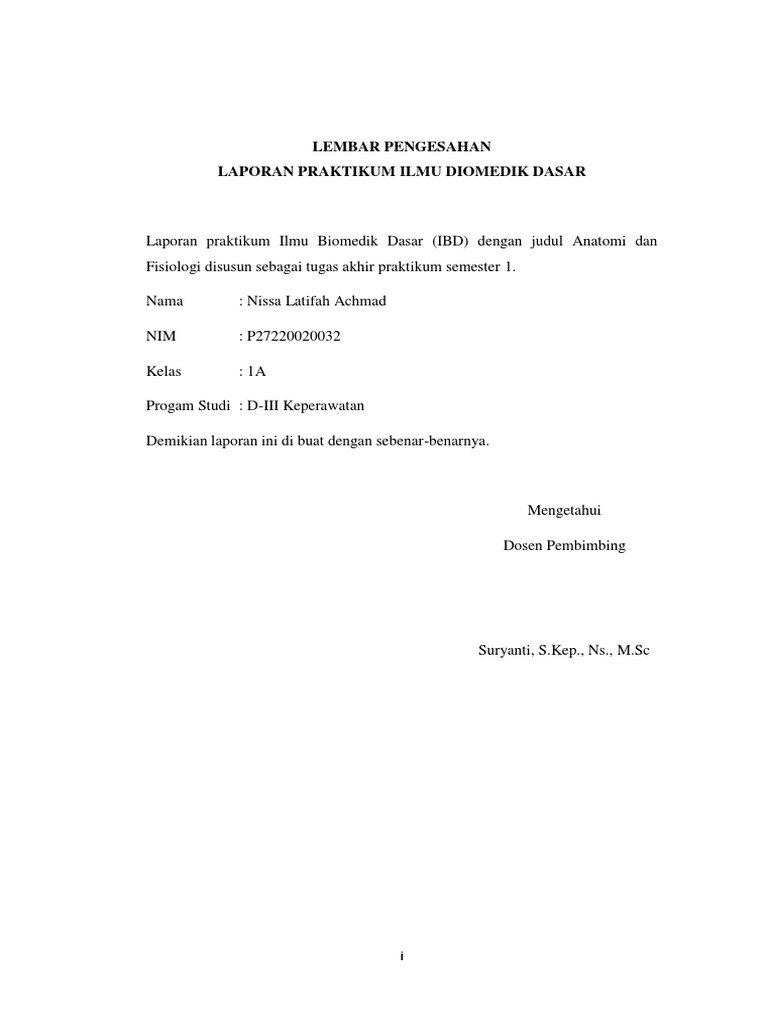 Contoh LEMBAR PENGESAHAN | PDF