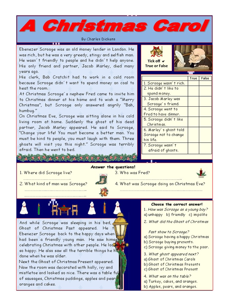 Tick Off True or False: Choose The Correct Answer! | PDF | Ebenezer ...