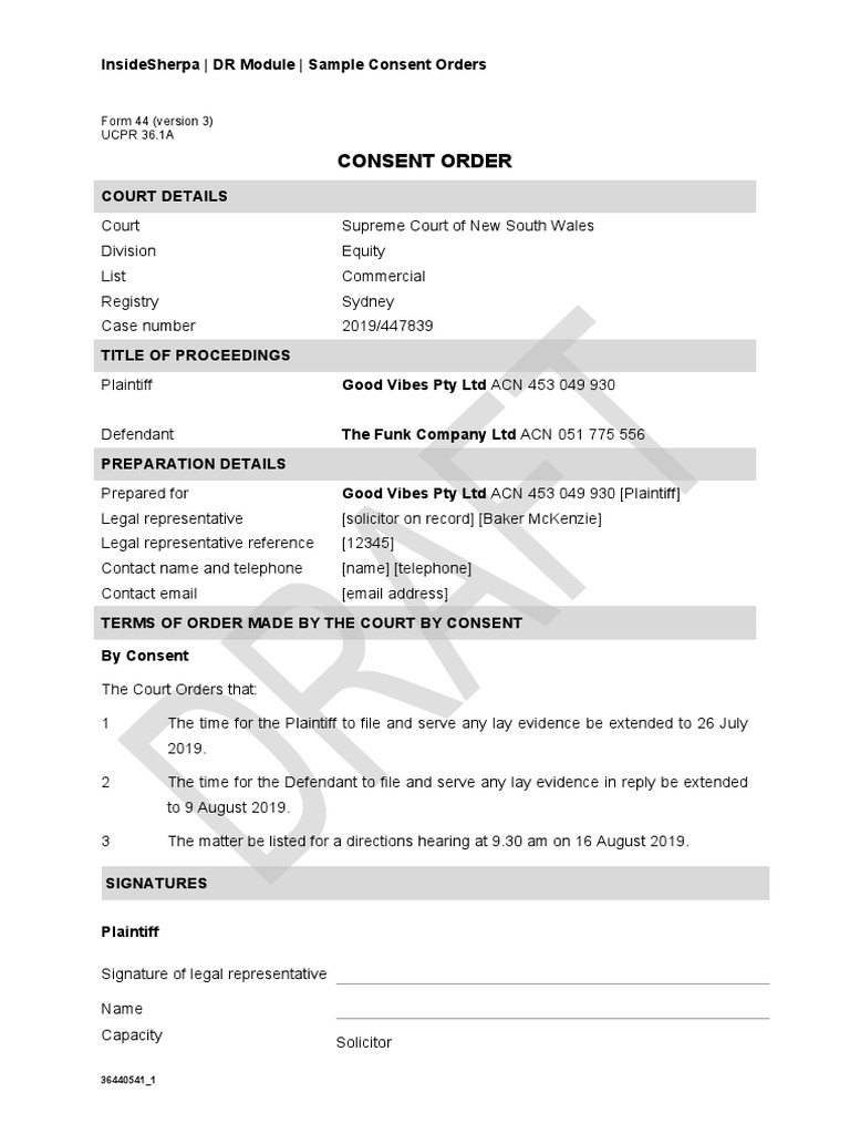 How To Draft Consent order-B&M | PDF
