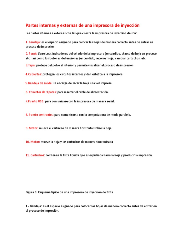 Partes de una impresora de inyección | PDF | Impresora (Computación ...