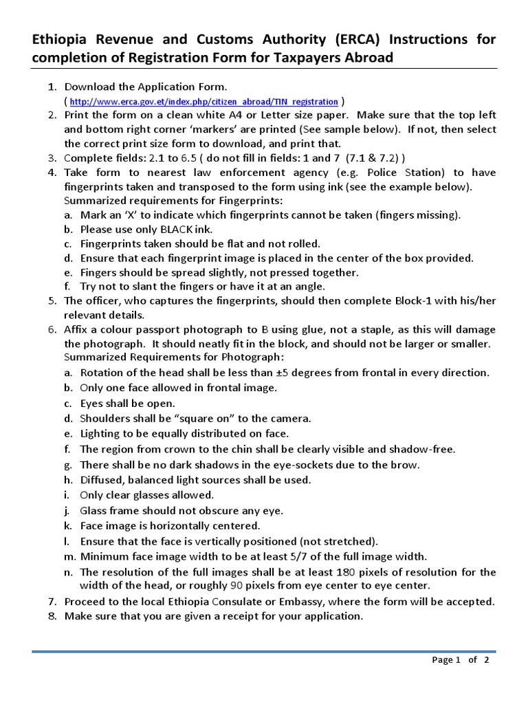 ERCA Instructions in PDF | PDF | Fingerprint | Imaging