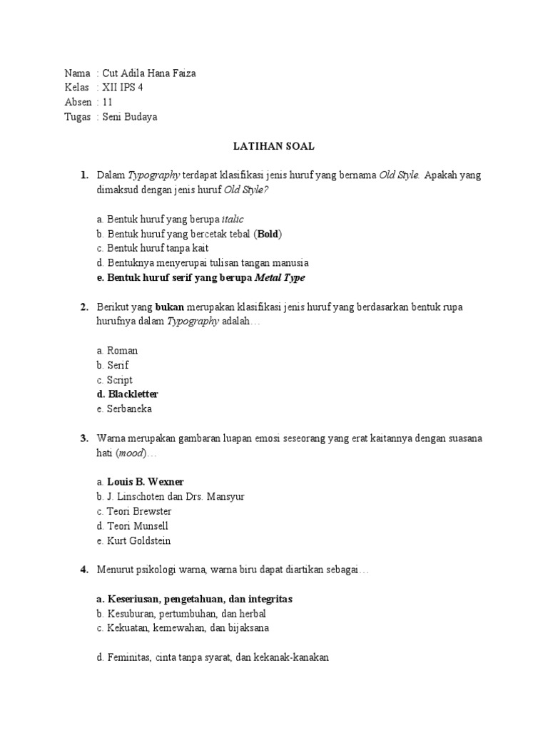 Tugas Seni Budaya - Latihan Soal Logo | PDF